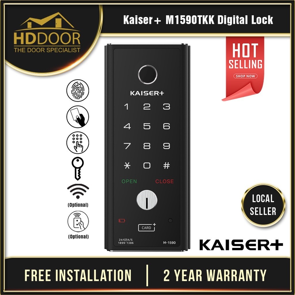 Kaiser Plus M1590TKK Digital Door Lock | Fingerprint | RFID | PIN ...