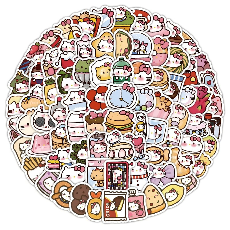 100PCS Cute Cartoon Hand Drawn Sanrio Graffiti Stickers for Bicycle ...