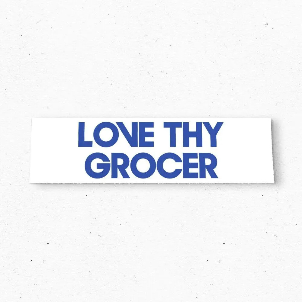 Love Thy Grocer Bumper Sticker - Shop Local Vintage Style - Vinyl Decal ...