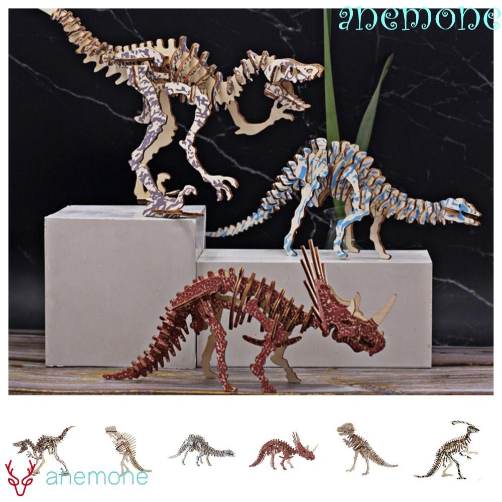 ANEMONE 3D Wooden Dinosaur Puzzle, Deinonychus Diplodocus DIY Dinosaur ...
