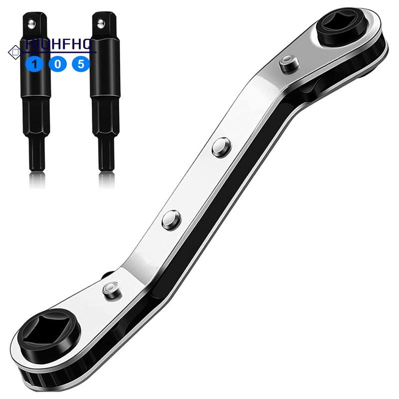 Air Conditioner Valve Ratchet Wrench with 2 Hexagon Bit Adapter Kit As ...