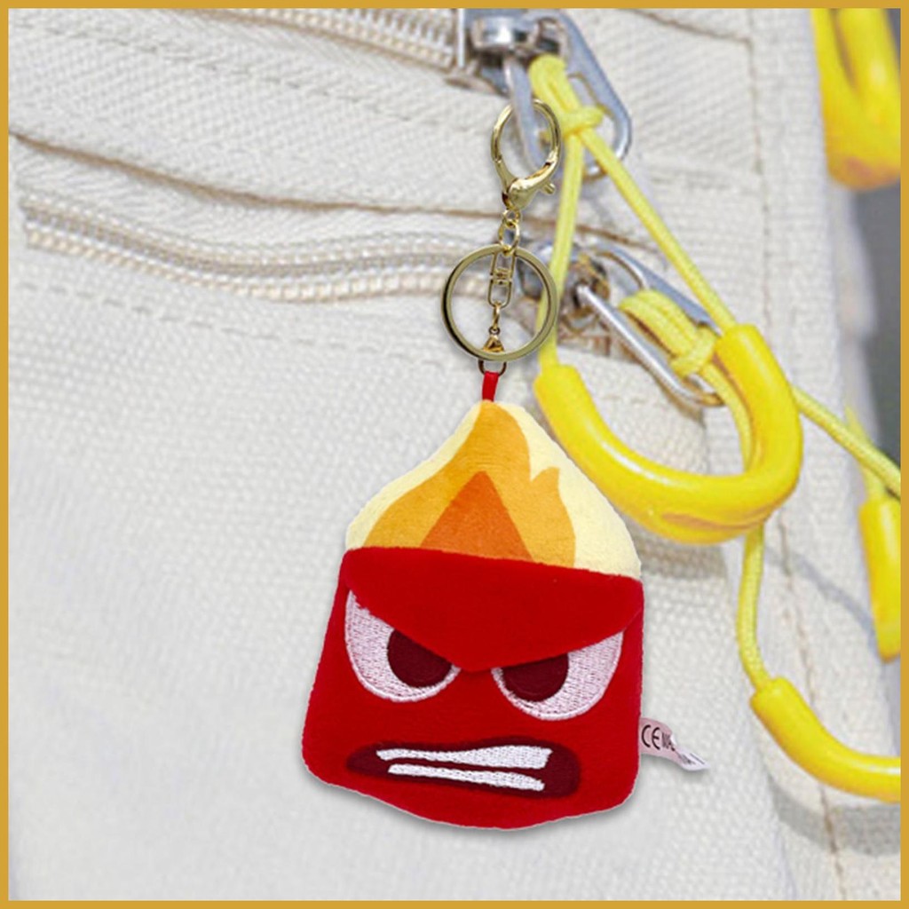 Inside Out 2 Plush Keychain Anger Figure Cute Bag Charm Pendants ...