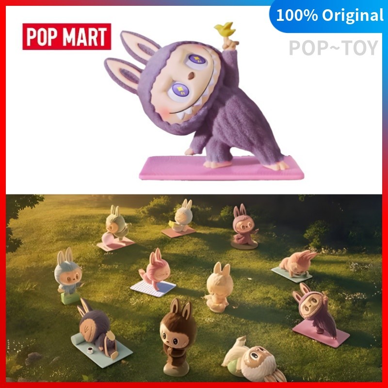 POPMART Labubu The Monsters Lazy Yoga Series Figures Bind Box Cute Figures Pop Mart Official ...