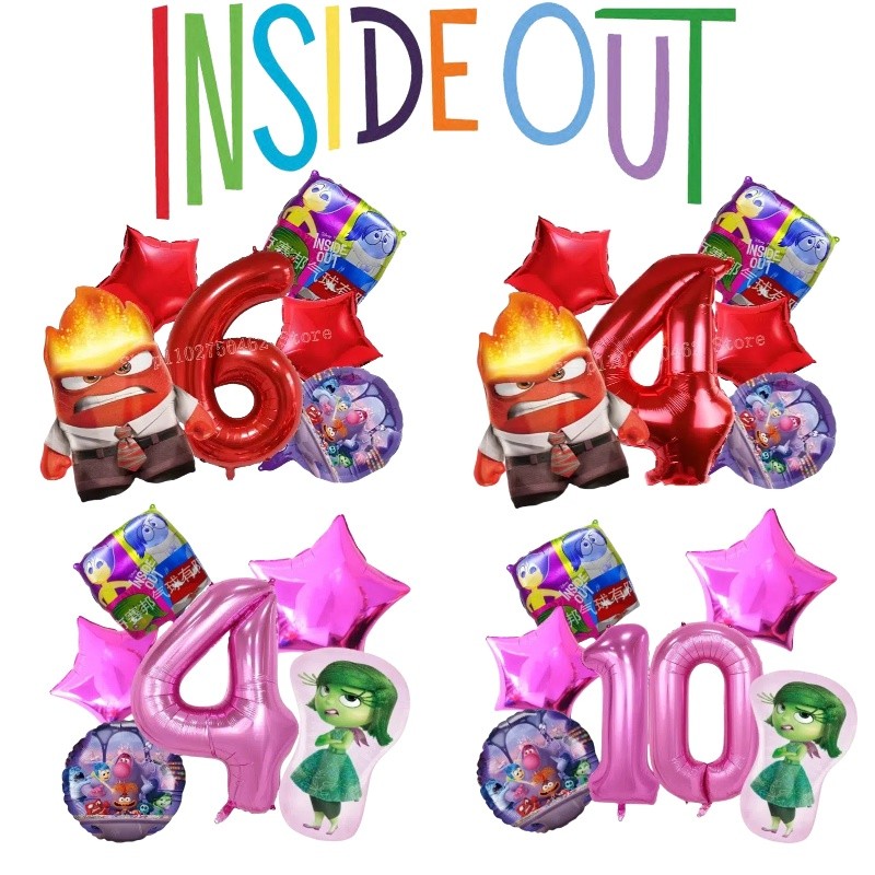 Inside Out 2 Cartoon Animation Anger and Disgust Character Balloon Set ...
