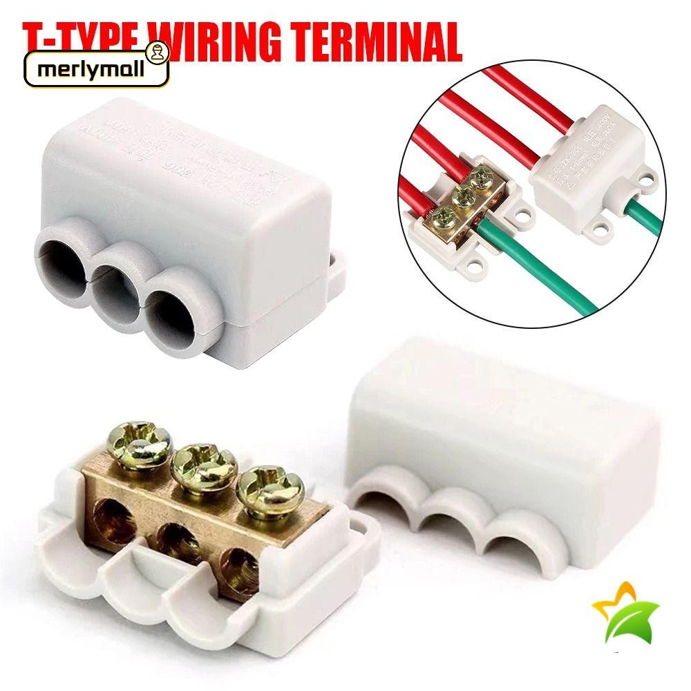 MERLYMALL T-type Wiring Terminal Locking Quick Crimp T06 306 Electrical ...