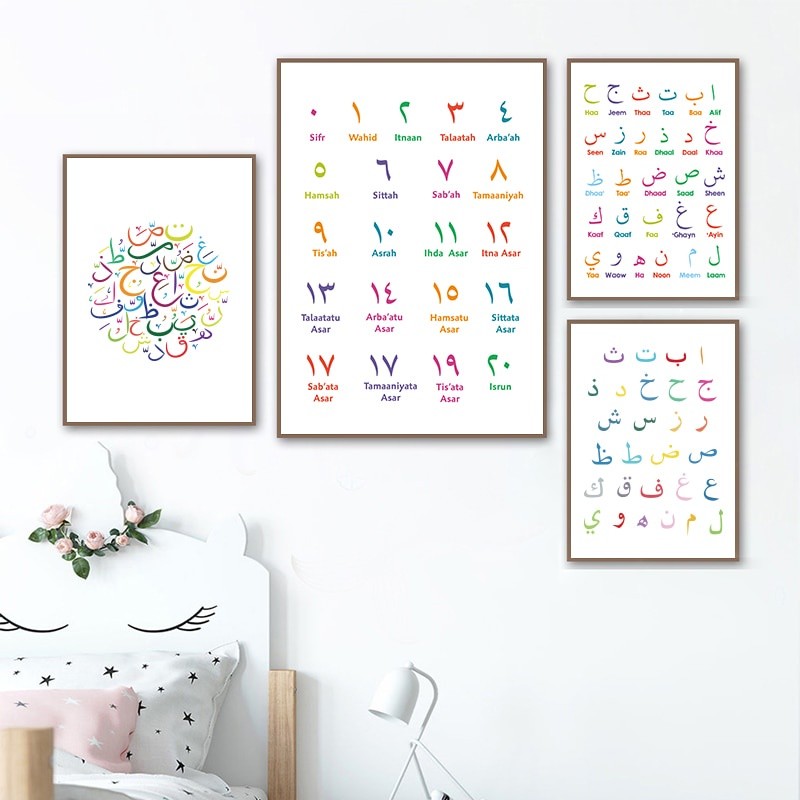 Children's Room Wall Decoration Painting Islamic Arabic Wall Art Arabic ...