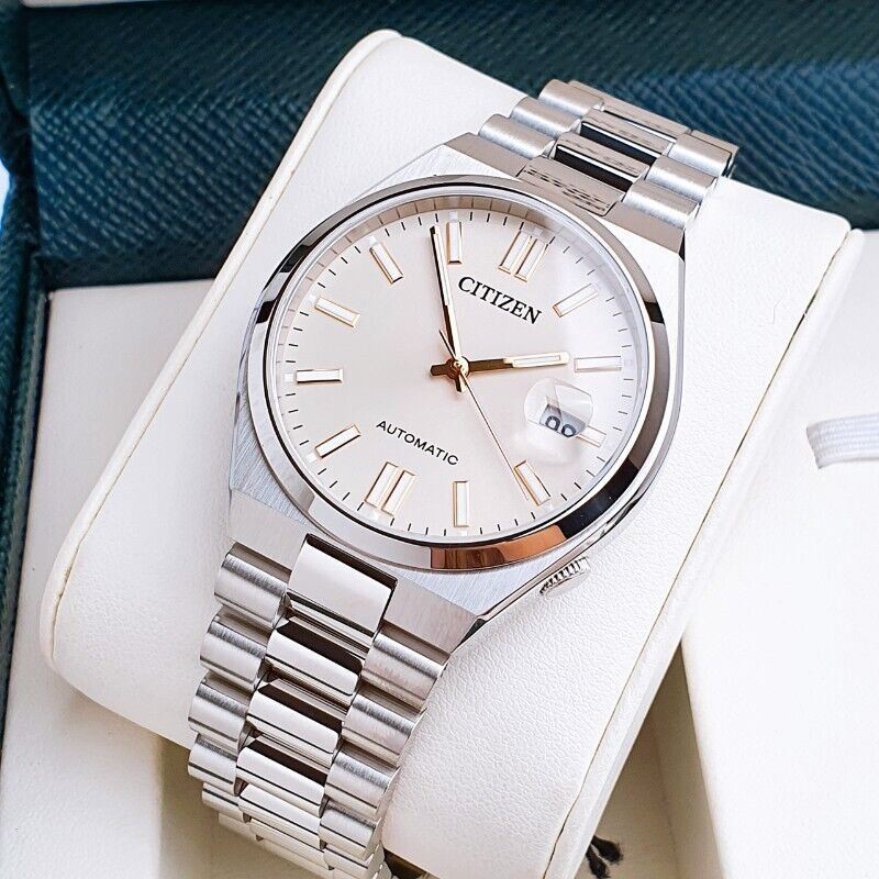 Citizen Tsuyosa NJ0151-88W Beige Analog Automatic Stainless Steel Men's ...