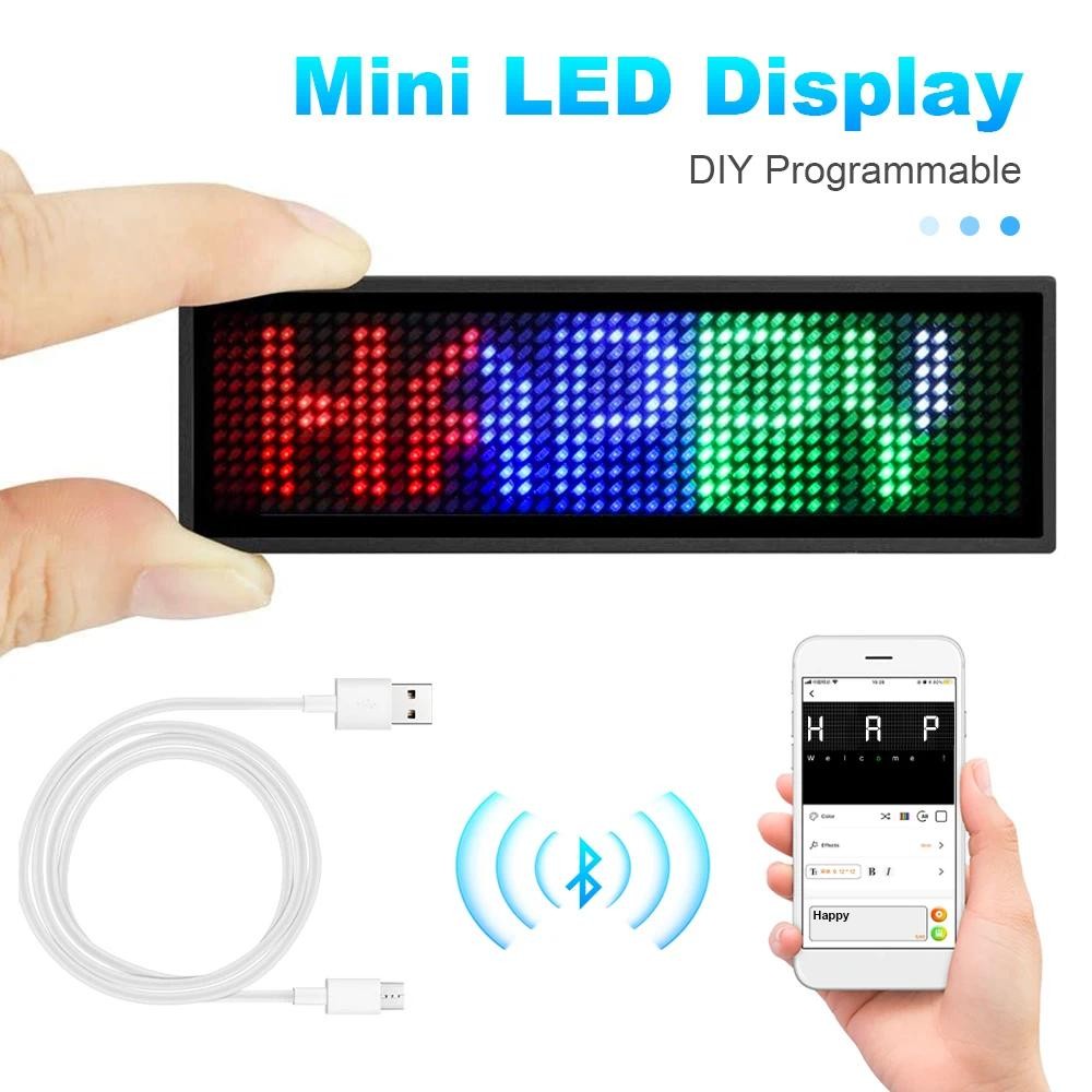 Rechargeable Bluetooth Digital LED Badge Insignia DIY Programmable ...