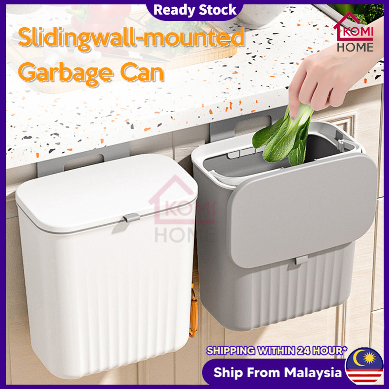Kitchen Can Trash Wall Mounted Hanging Trash Bin Cabinet Door Bathroom ...