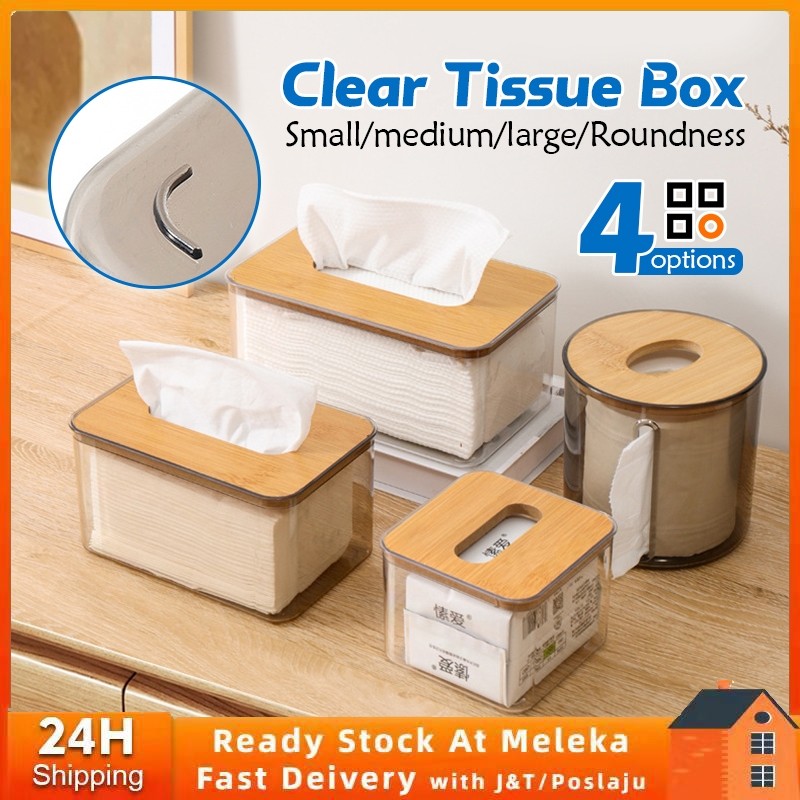 Transparent Tissue Holder Box Toilet Paper Holder Clear Tissue Storage ...