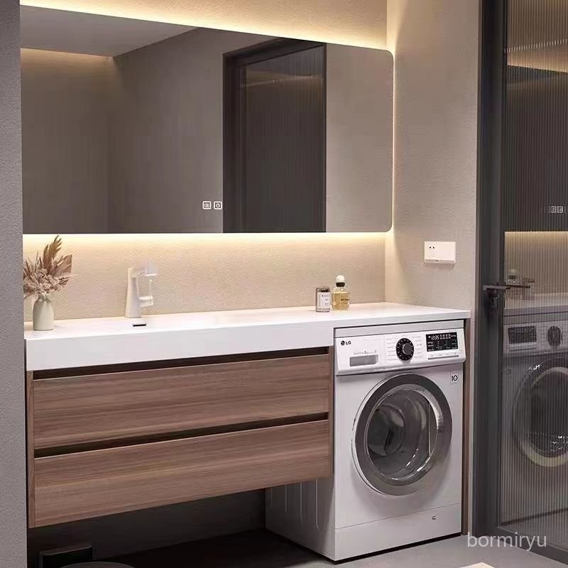 New Stone Plate Simple Balcony Washing Machine All-in-One Cabinet ...