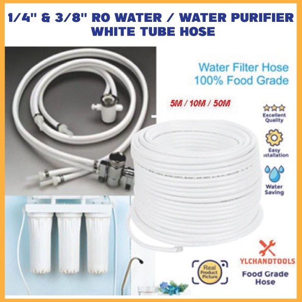1/4'' & 3/8'' WATER FILTER/RO WATER / WATER PURIFIERS WHITE PE TUBE ...