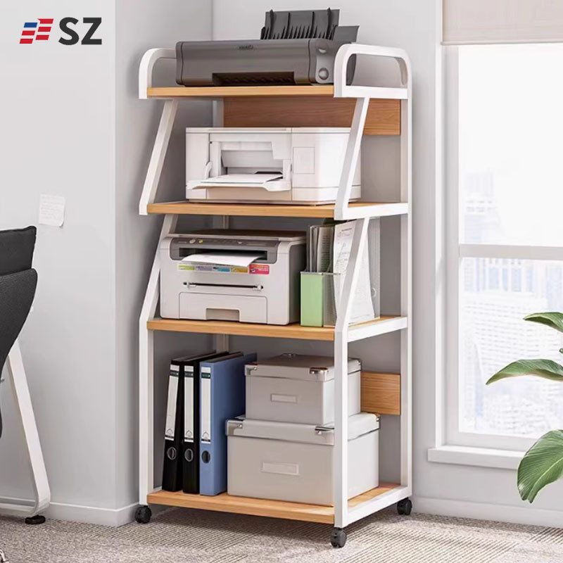 Storage Rack Movable Desk Side Storage Printer With Wheels Computer ...