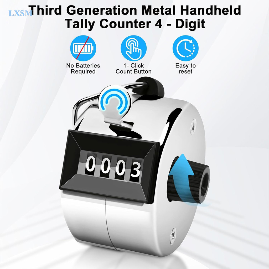 Clicker Counter, Metal Hand Tally Counter Clicker, 4 Digit Mechanical ...