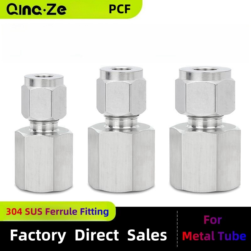 304 stainless steel ferrule fittings PCF female thread straight-through ...