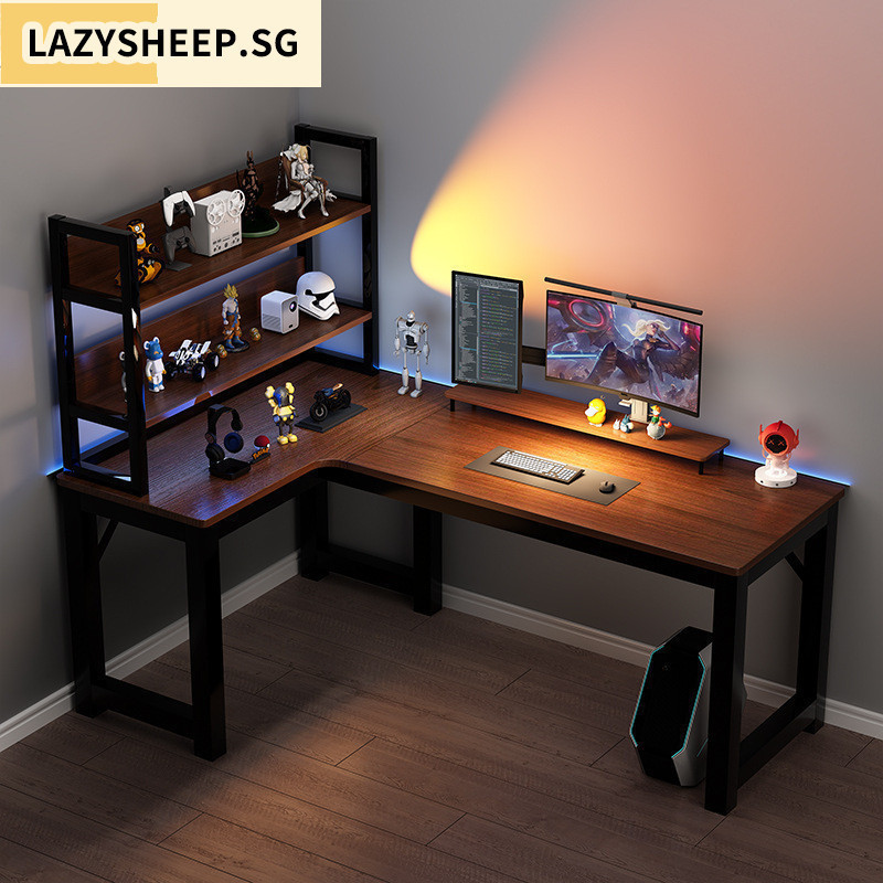 Corner L Shape Computer Table Gaming Table Carbon Fibre Office Table ...