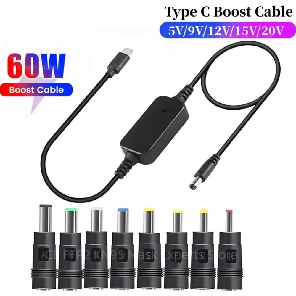 Type C Power Boost Cable WiFi to Powerbank Cable DC 5V/9V/12V/15V/20V ...