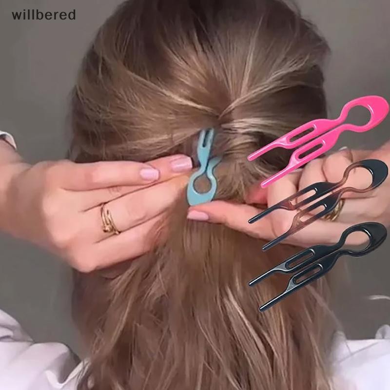 willbered Simple U-shaped Wavy Hair Clip Women's Round Headed Hair Fork ...