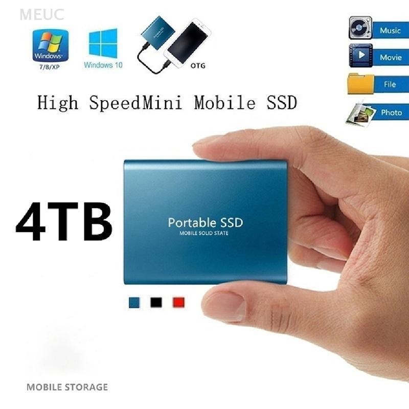 Meuctiffy 4TB/2TB/1TBGB Mobile Hard Disk Type C USB3.1 Portable SSD ...