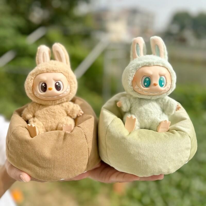 17CM Labubu Doll Sleeping Bed Labubu Clothes Accessories and Lazy Sofa ...