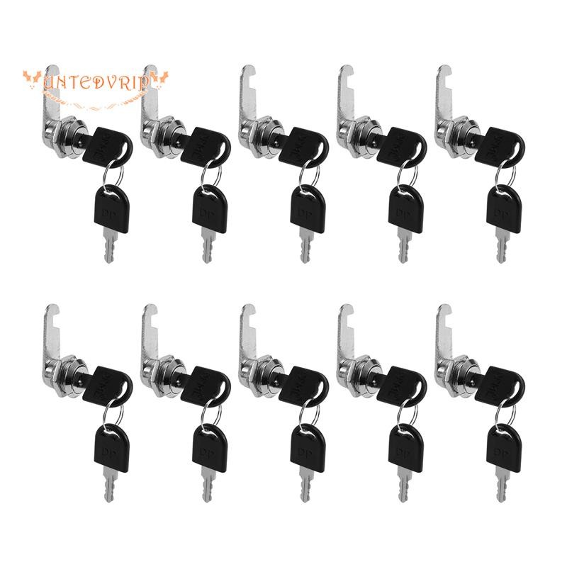 10 Set Security Lock Metal Cylinder Cabinet Locker Cam Lock with Keys ...