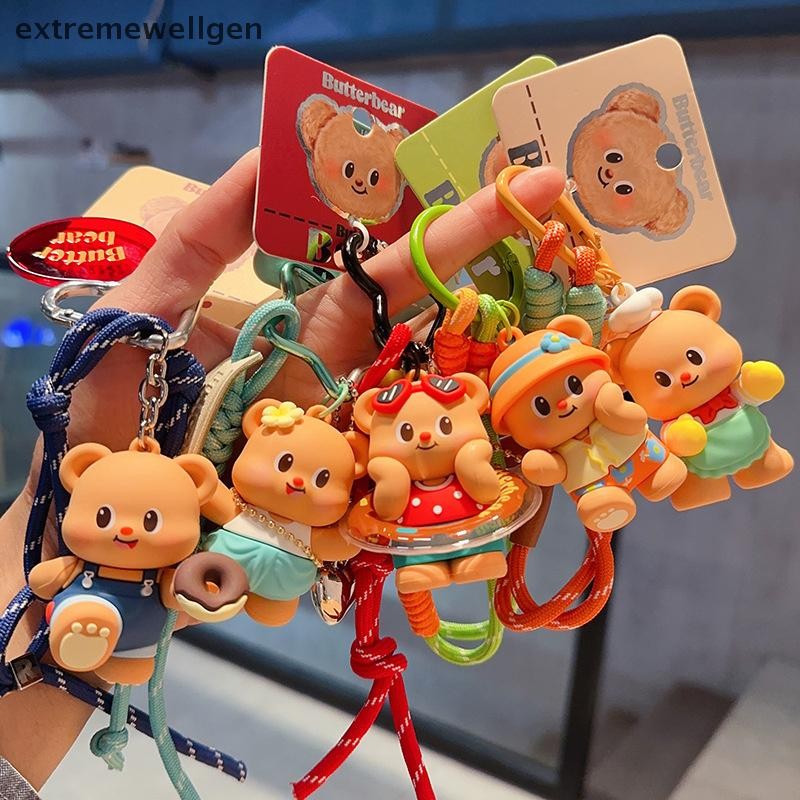 [extremewellgen] Butterbear Cute Keychain Bag Pendant Accessories Cute ...