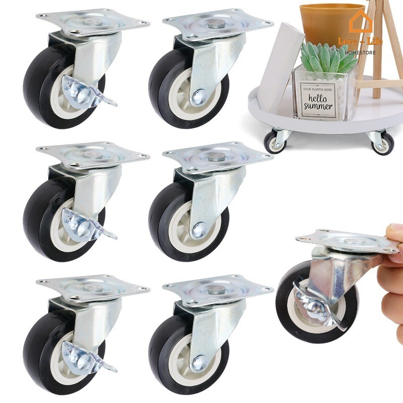 Soft Rubber Rolling Castor Wheels - Smooth Quiet Universal Heavy Duty ...