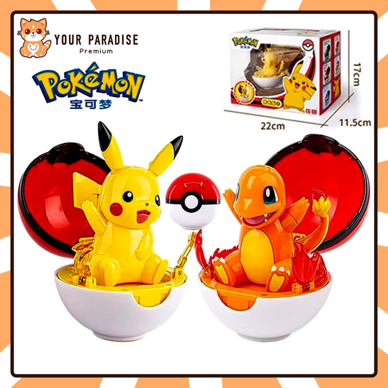 Genuine pokémon deformation ball toy cute pets pikachu bulbasaur figure ...