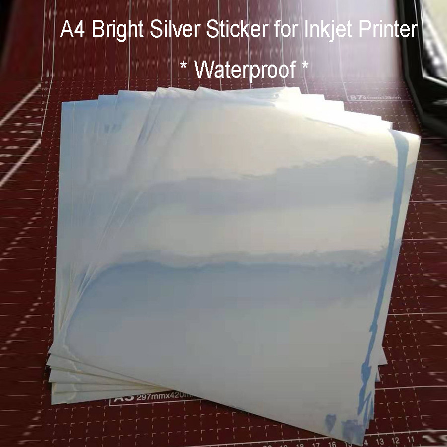 A4 Inkjet Bright Silver pvc Label Sticker Paper (10pcs) for Inkjet ...