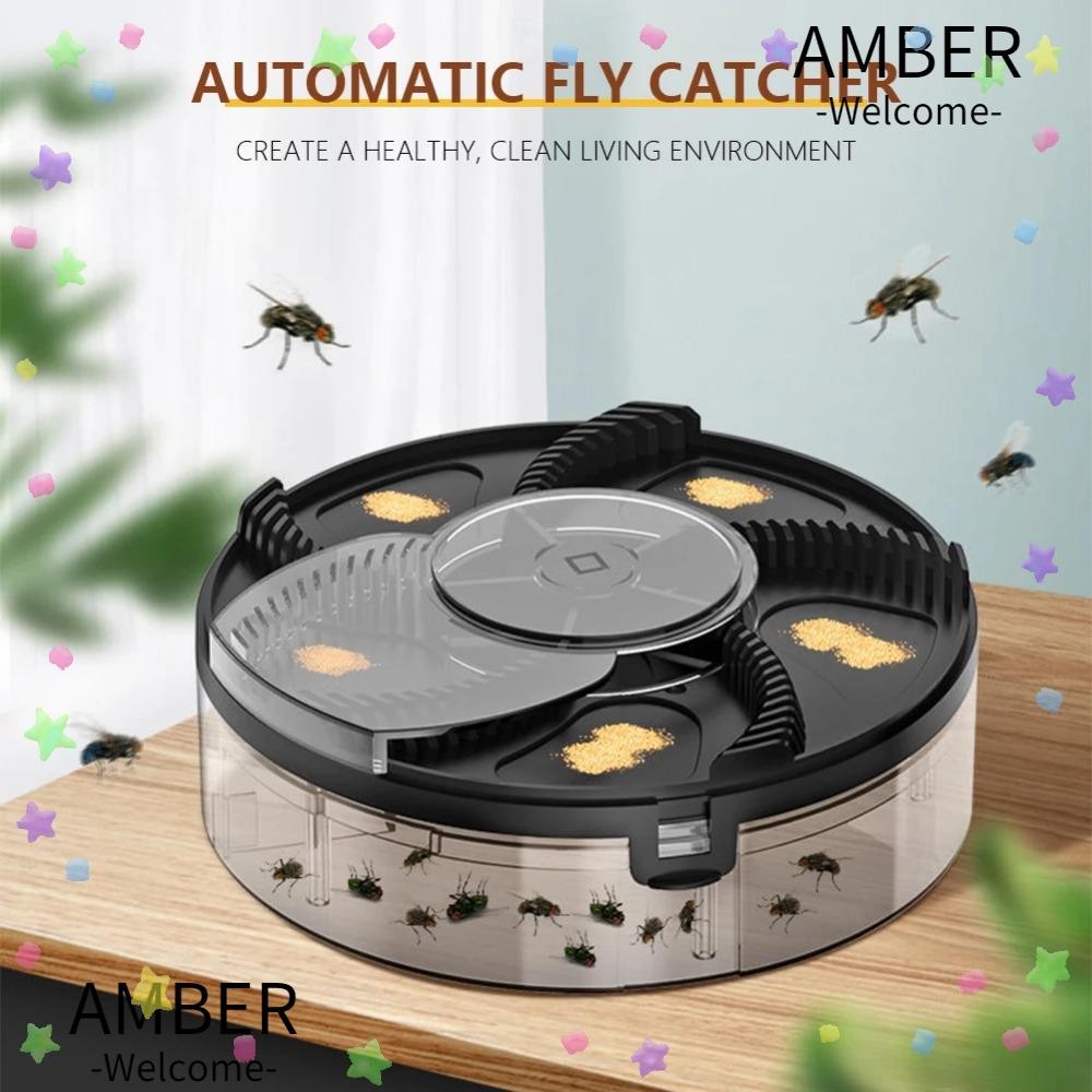 AMBER Flies Killer, Electric USB/Rechargeable Flycatcher, Rotating ...
