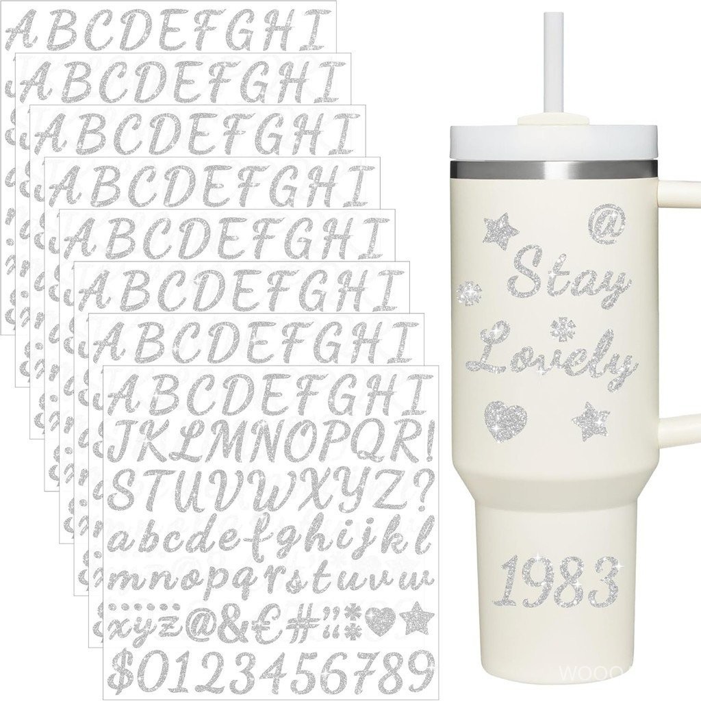8 Zhang Shining Letter Stickers Suitable for Stanley Cup,Water Bottle ...