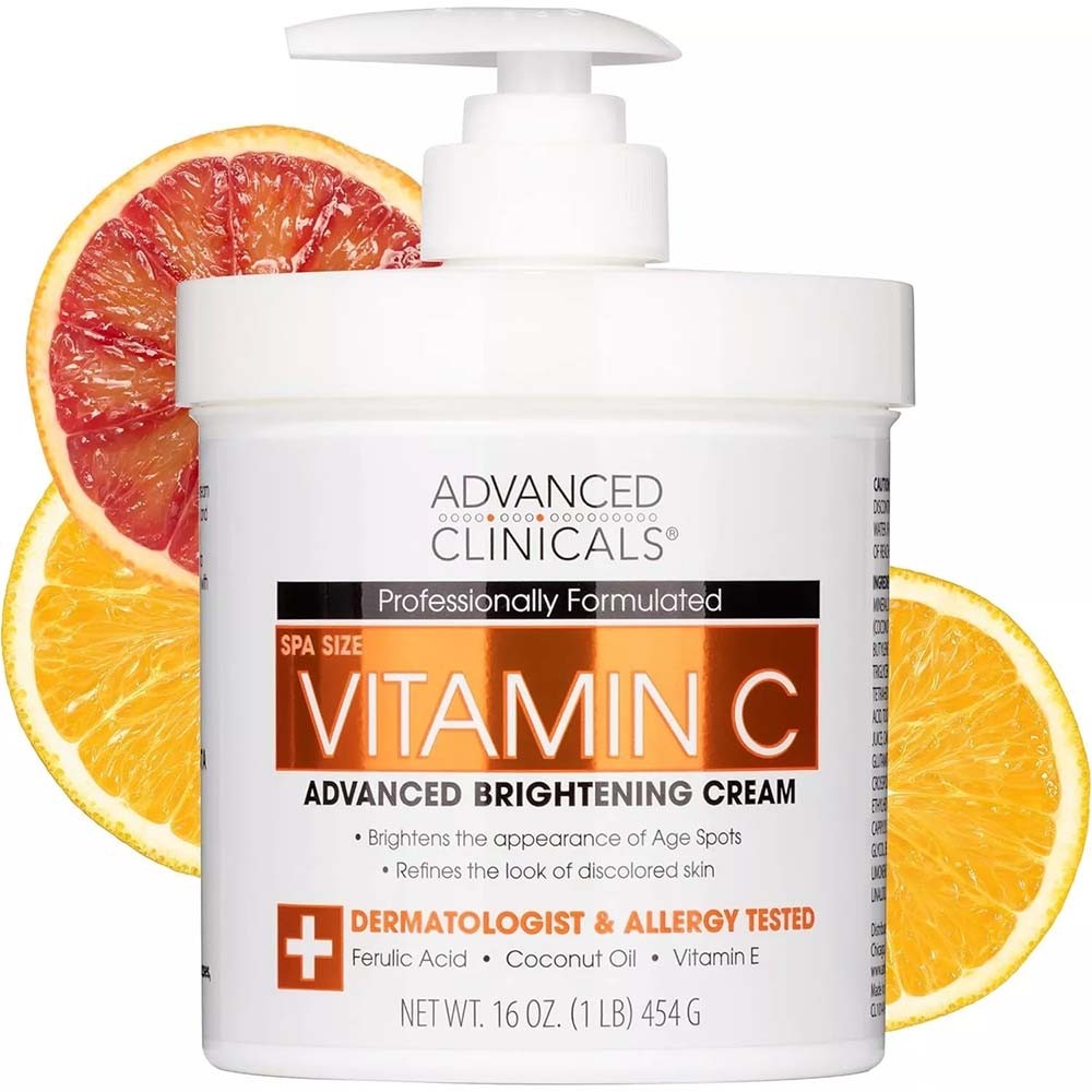Advanced Clinicals Vitamin C Advanced Brightening Cream, 16 oz (454 g ...