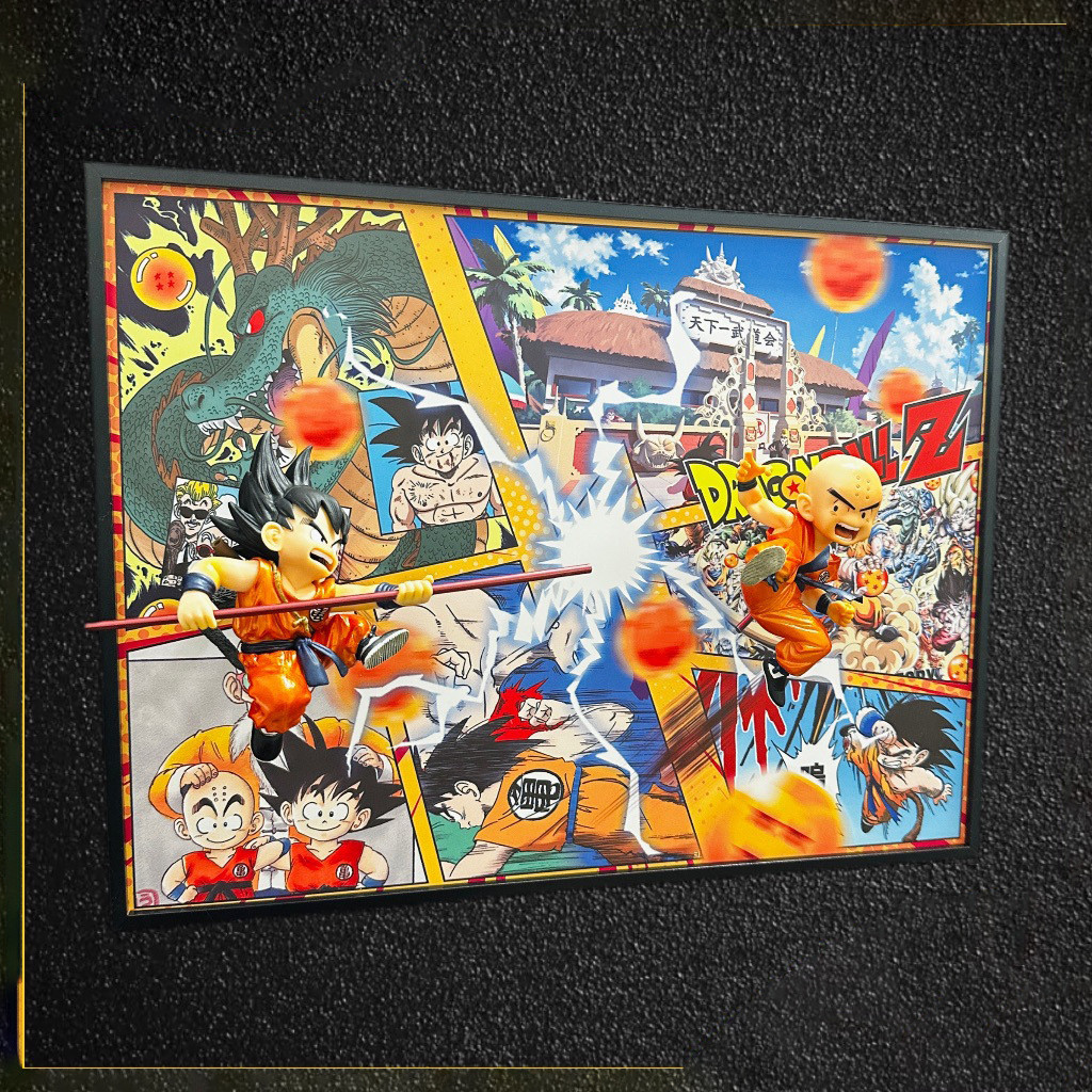 Goku vs Krillin Figure 3D Model Frame Mural Toy Collectible Statue ...