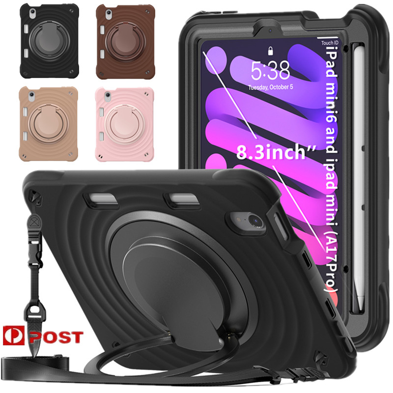 With Shoulder Strap For New iPad Mini 6 7 A17 Pro 2024 2025 Kids Armor ...