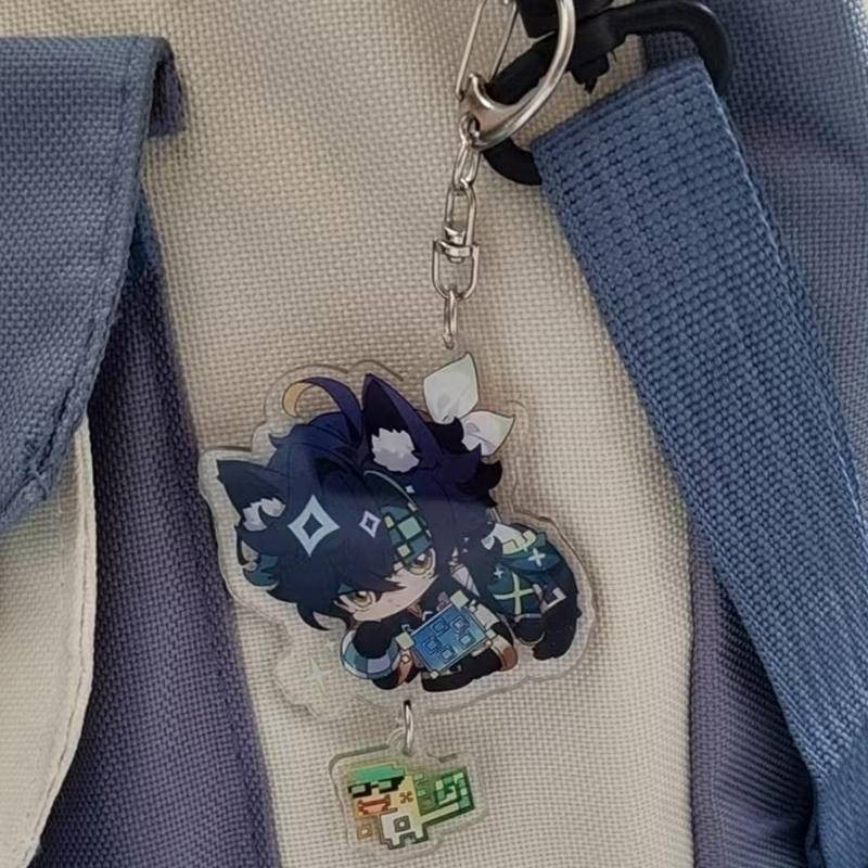 Cute Game Genshin Impact Key Chain Ring Cute Kinich Turnfire Hunt ...