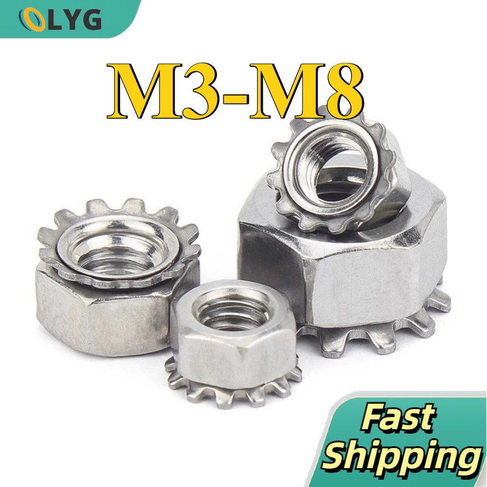 [LYG-5] 304 Stainless Steel K-Type Nut with Tooth Nut Multi-Tooth Flower Tooth American Screw ...