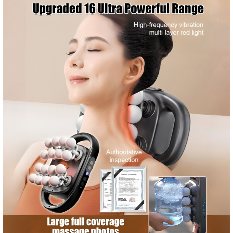 [Relive Stress/Reduce Pain/Muscle Relaxation] 16-Head Fascia Massager ...