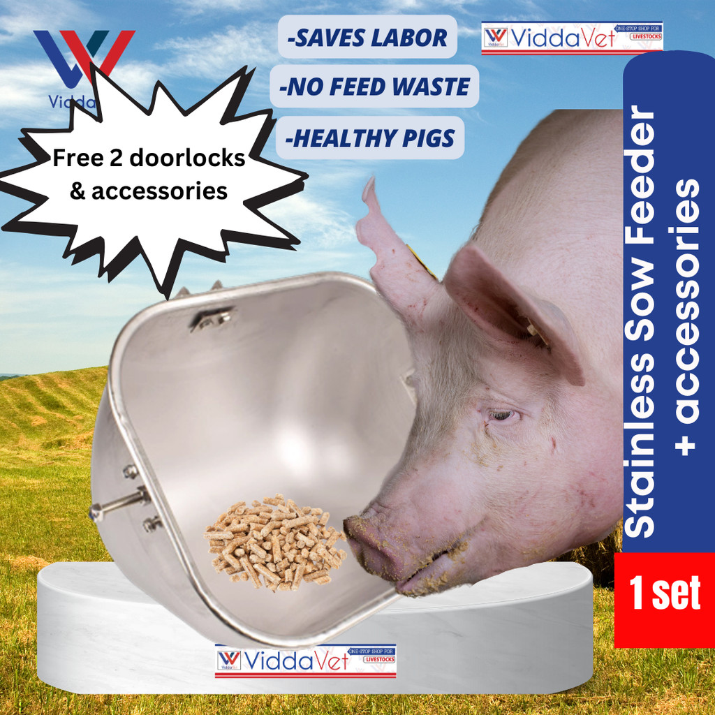 Sow feeder with door locks and accessories sow pig feeder Stainless ...
