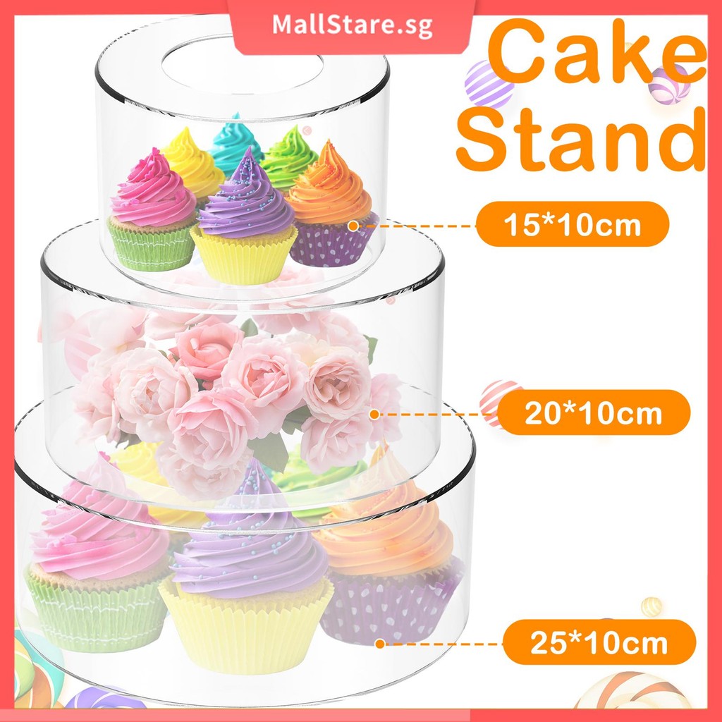 Acrylic Fillable Cake Stand Clear Cake Riser Cylinder Cupcake Stand ...
