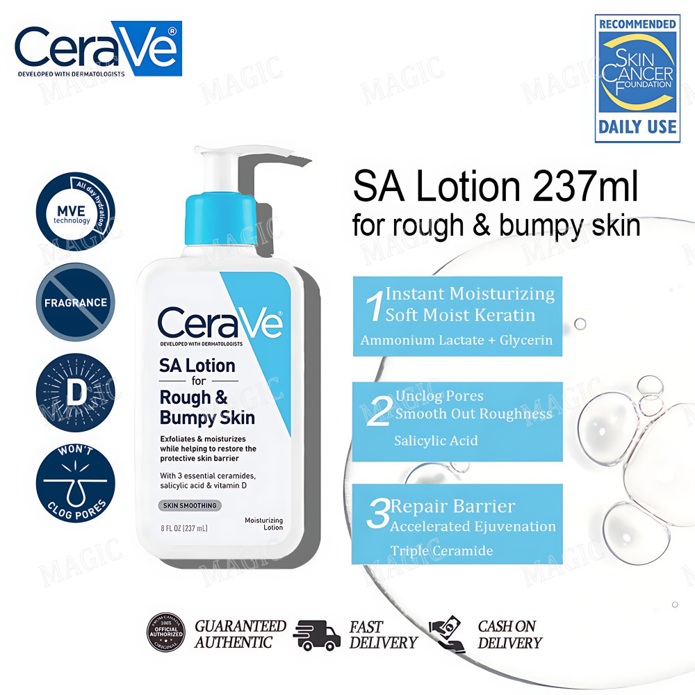 Cerave SA Lotion For Rough & Bumpy Skin Moisturizing Lotion Exfoliates ...