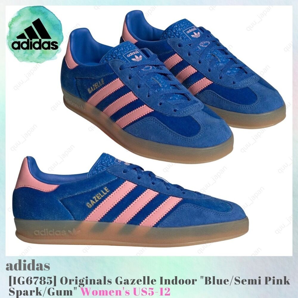 adidas Originals Gazelle Indoor Blue Semi Pink Spark Gum IG6785 Women's ...