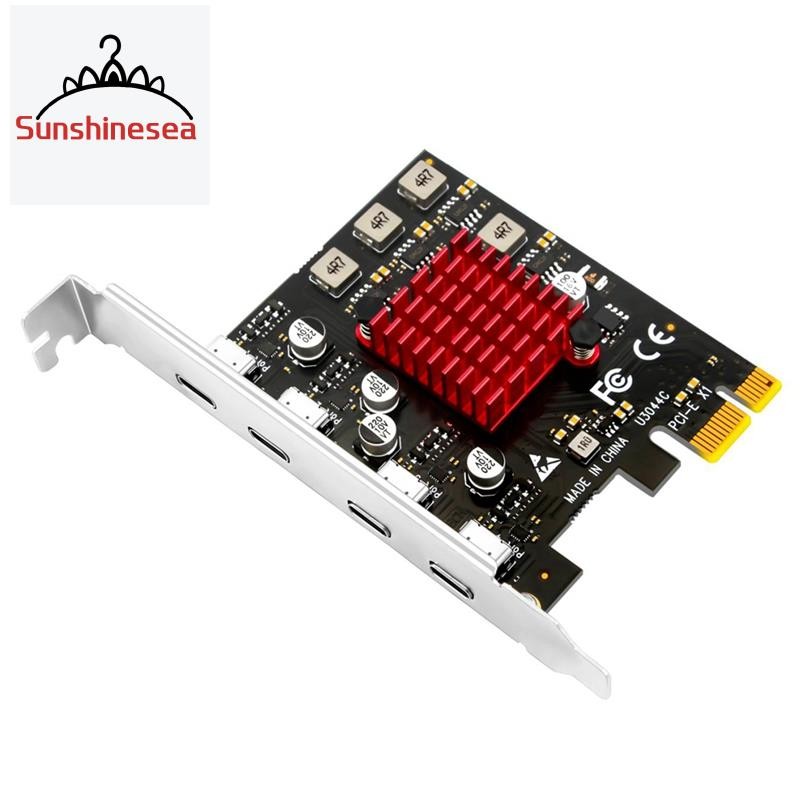 PCIE Expansion Card PCIE to 4 Port USB3.2 Gen1 Type-C Expansion Card ...