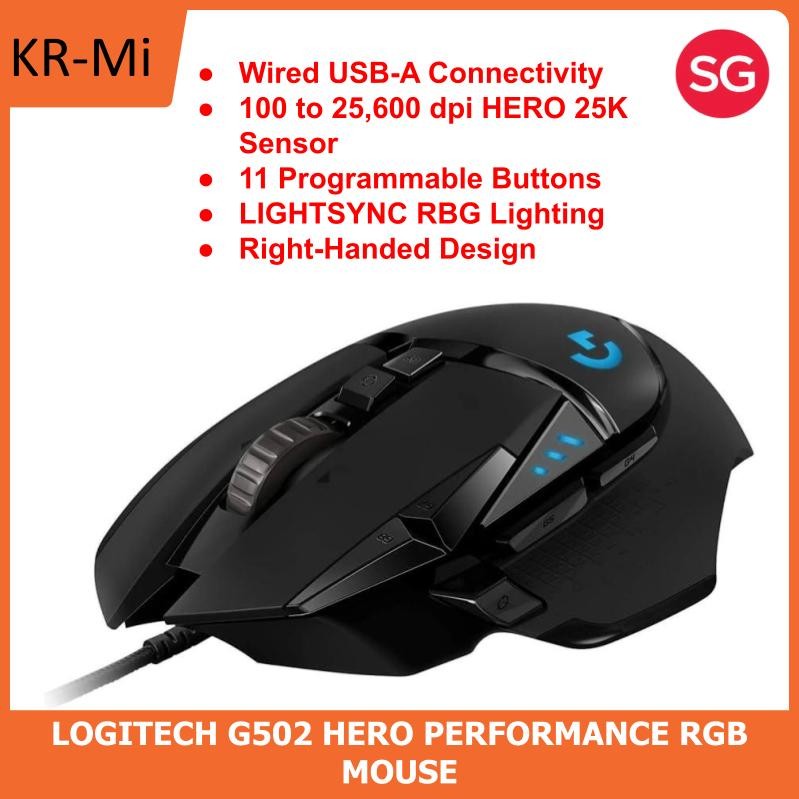Logitech G502 HERO High Performance RGB Gaming Mouse with 11 ...