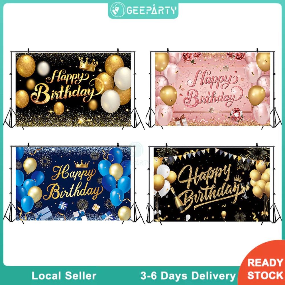 Happy Birthday Backdrop Cloth Backdrop Fabric For Birthday Party ...