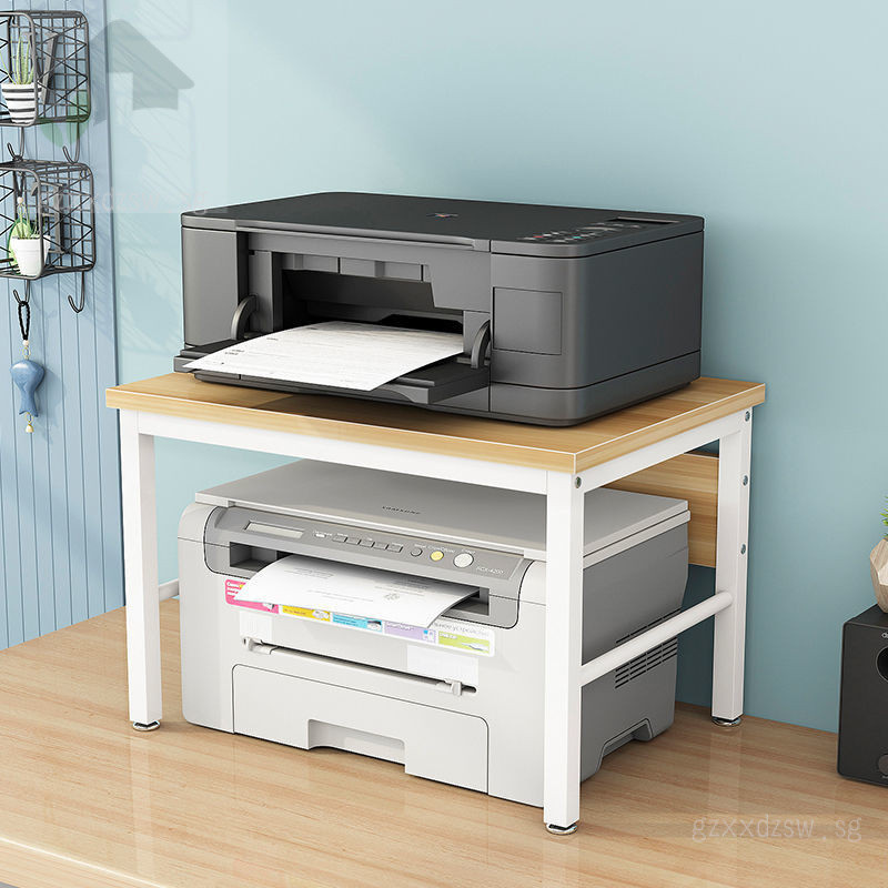 Printer Stand Kitchen Storage Rack Double Layer Rack Office Desk Multi ...