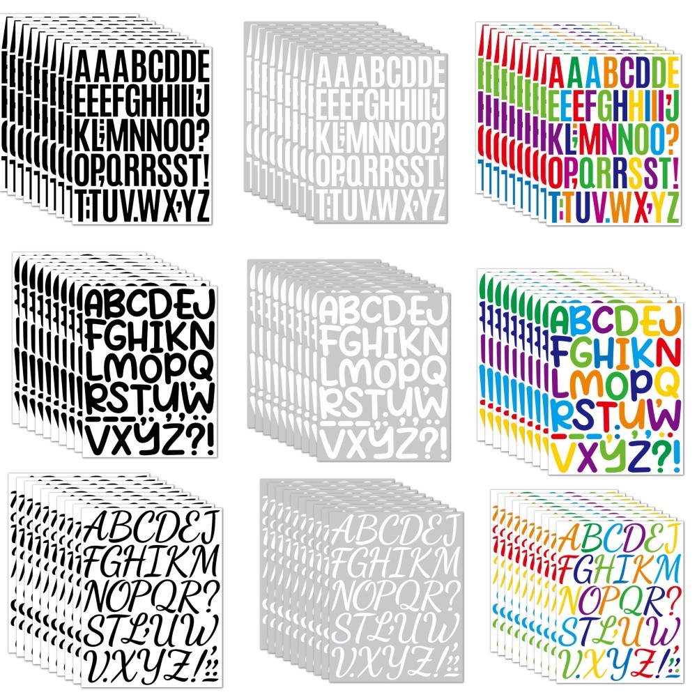 5.1cm Waterproof Letter Sticker Black Bold Font Cartoon Font ...