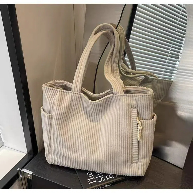Hundreds of Corduroy Canvas Bag New Large-capacity Shoulder Bag ...