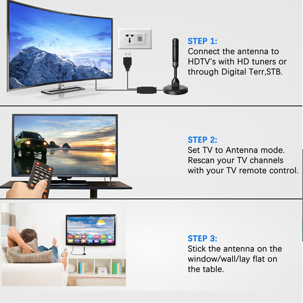 Professional Digital TV Antenna Indoor TV Antenna Multi-use HDTV ...