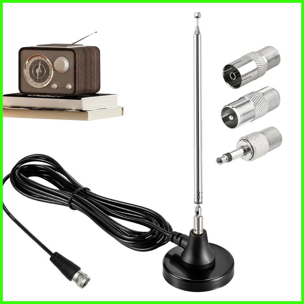 FM Antenna Long Range Reception Indoor Antenna Signal Booster Portable ...