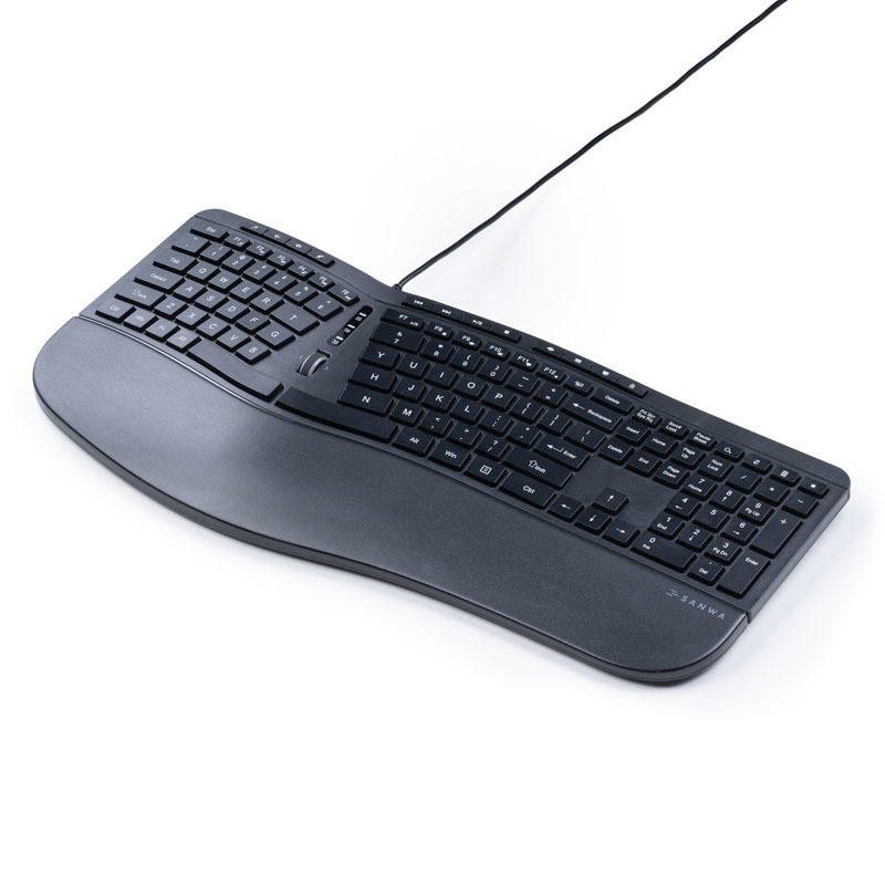Japan SANWA Ergonomic Keyboard Wireless Bluetooth with Wrist Rest for ...